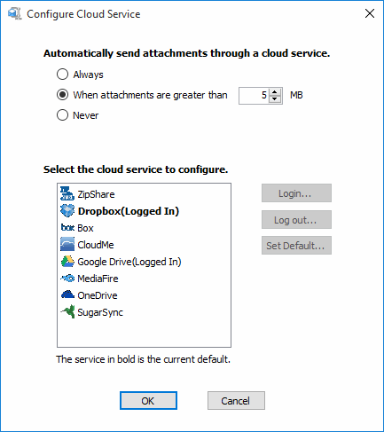 Configuring WinZip Courier: Cloud Services